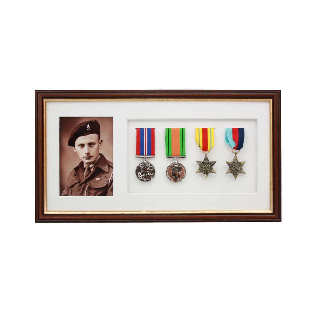 Military Medal display Frame for Four Medals and a 6x4inch photo ...