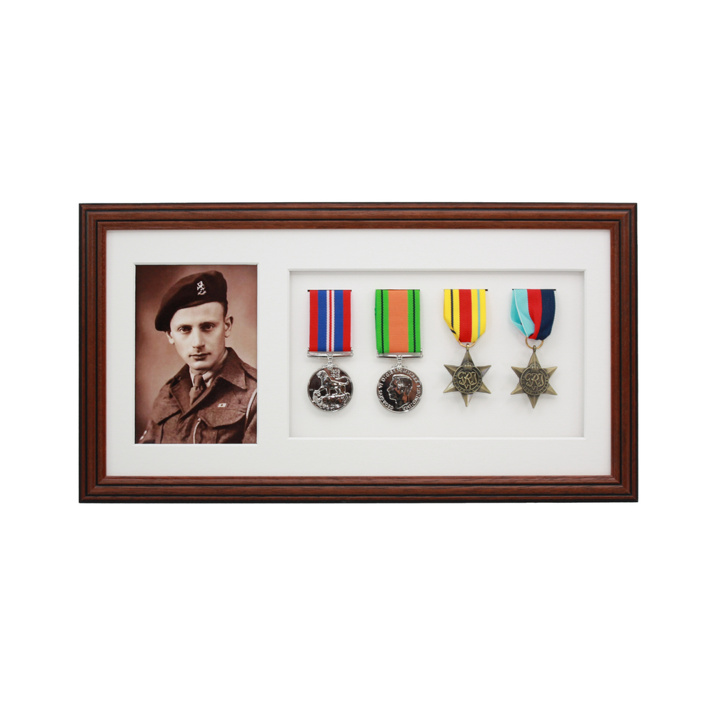 Military Medal display Frame for Four Medals and a 6x4inch photo ...