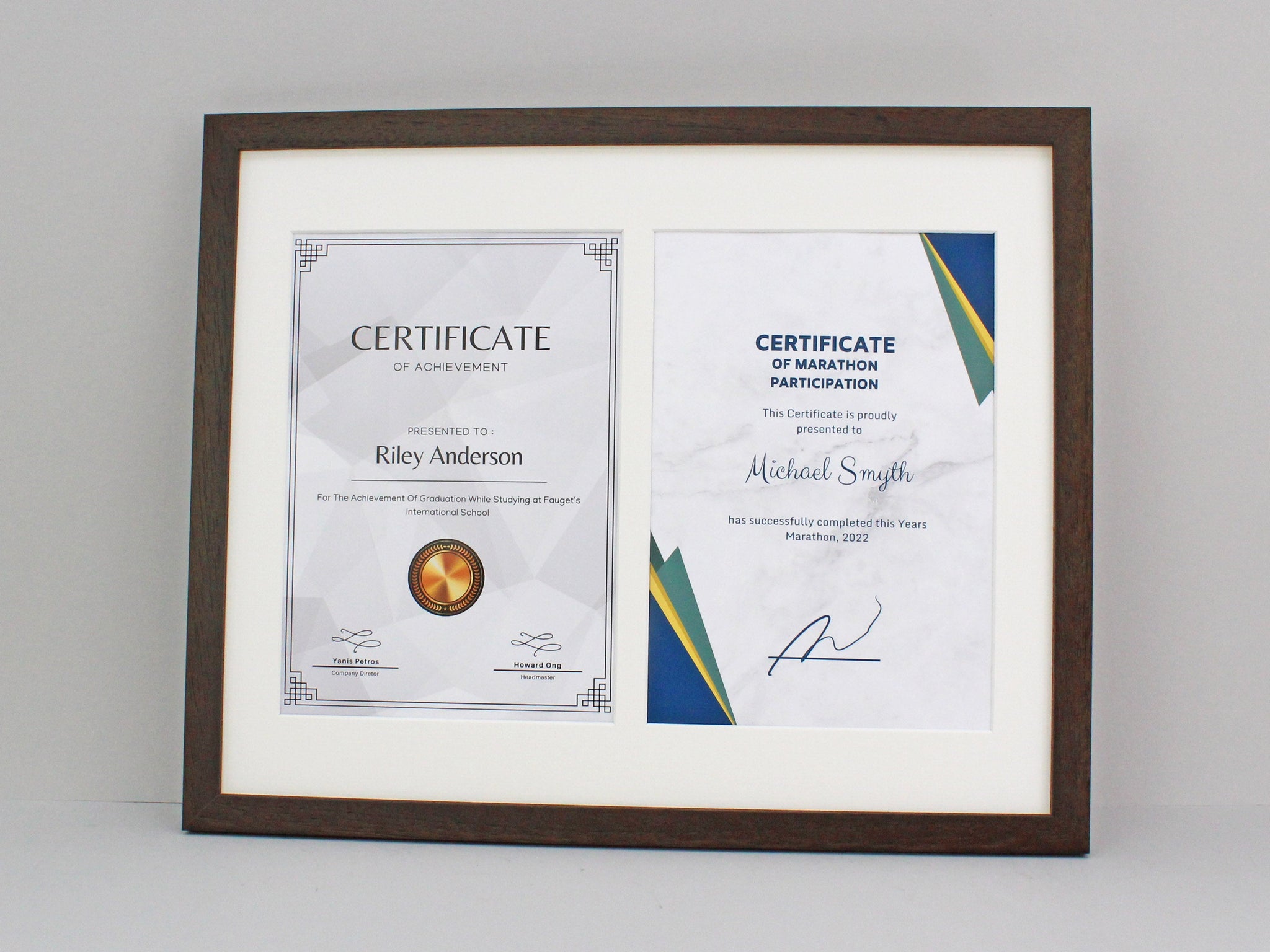Double Certificate Frame. Suits Two A4 Sized images/Certificates ...